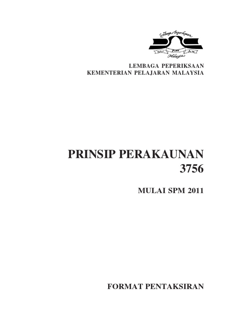 Buku Format Pentaksiran Prinsip Perakaunan SPM 2011 | PDF