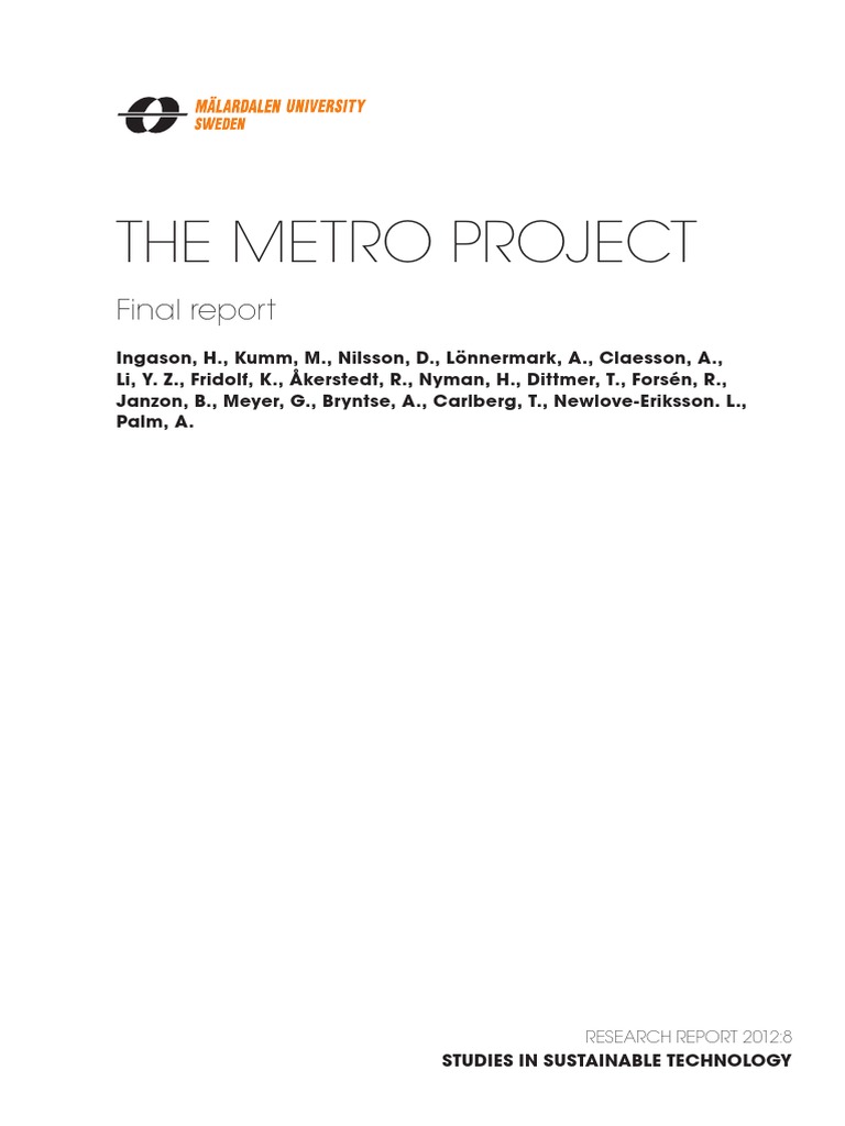 METRO - Report (Final) PDF | PDF | Rapid Transit | Emergency Evacuation