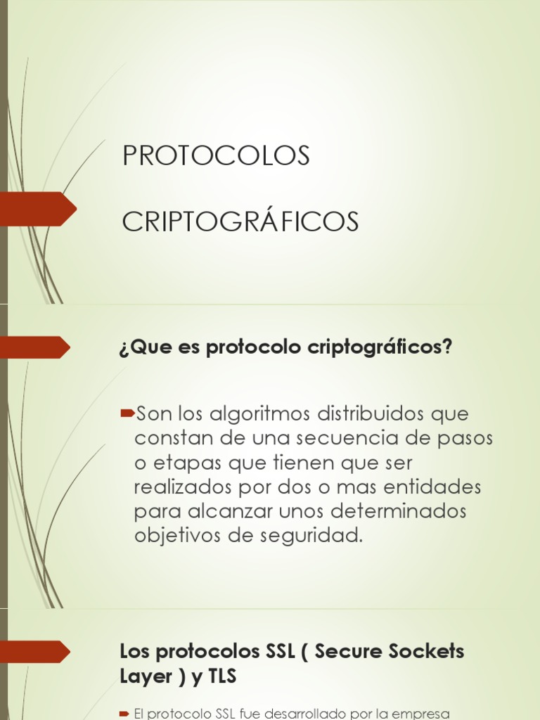 Protocolos Criptográficos y Algoritmos Cifrados | PDF | Clave (criptografía) | Transport Layer ...