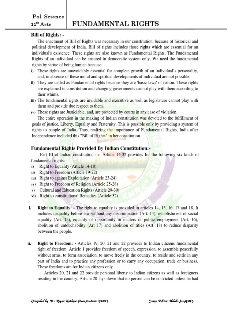 Fundamental Rights and Duties | PDF | Writ | Constitution