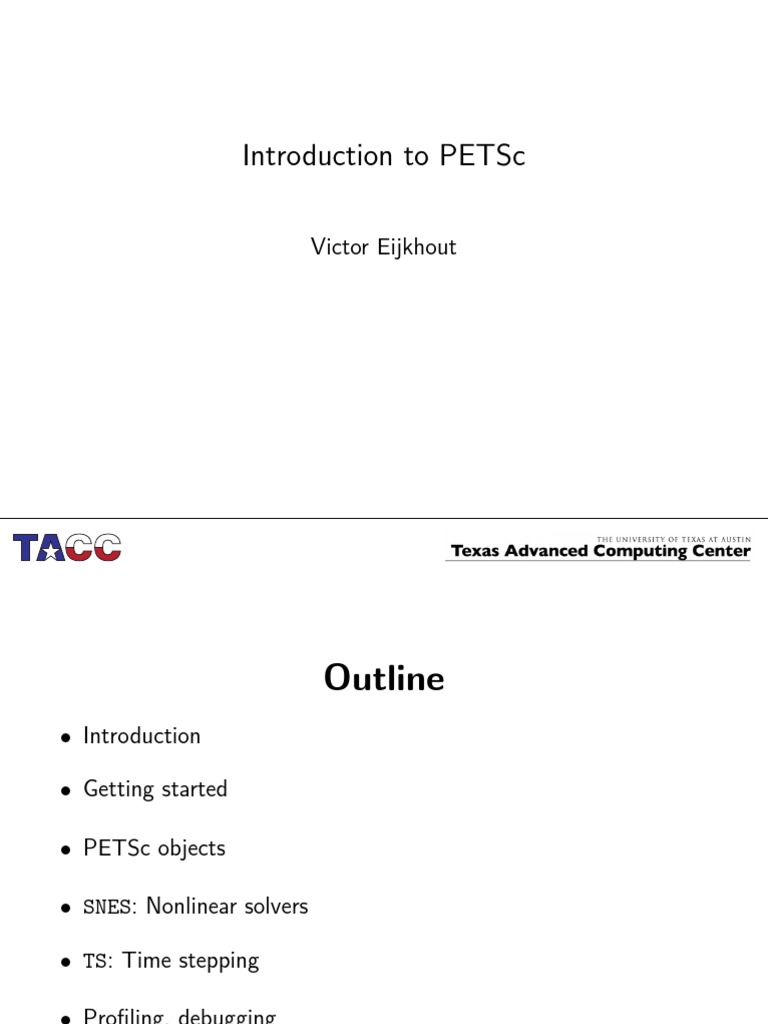 Intro To PETSc | PDF | Matrix (Mathematics) | Parameter (Computer Programming)