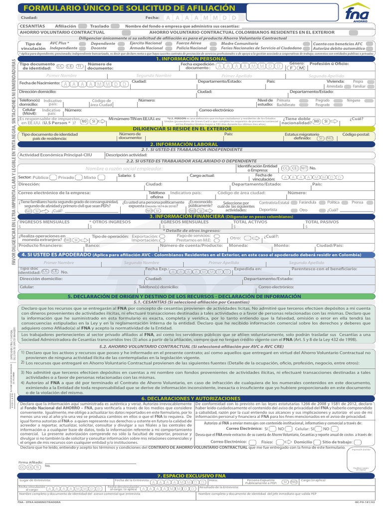 Https WWW - Fna.gov - Co Atencion Ciudadana Formularios 01 Formulario ...