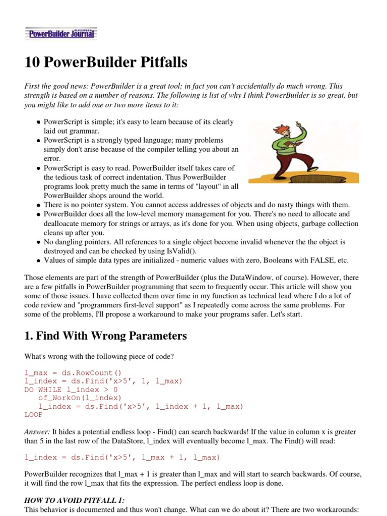 Ten Common PowerBuilder Programming Pitfalls and Their Solutions | PDF ...
