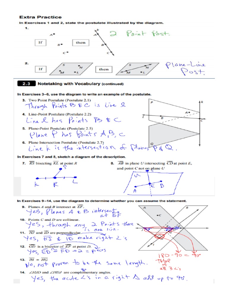 2 3 Notes - Postulates and Diagrams | PDF
