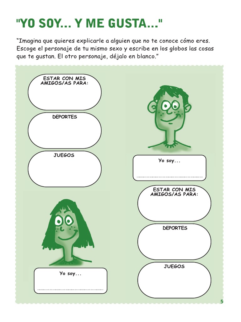 Actividad - Yo Soy y Me Gusta | PDF