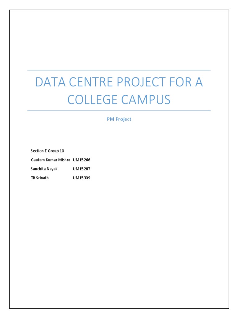 Project Proposal | PDF | Data Center | Computing