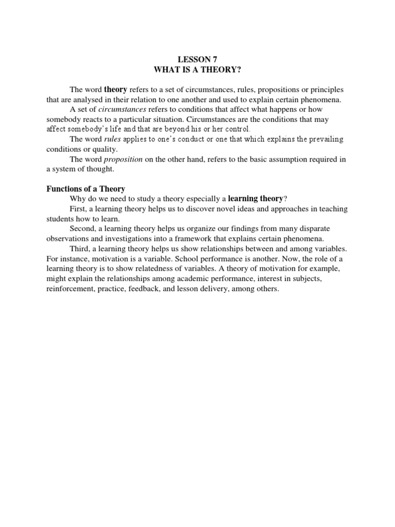 Understanding Theories: An Explanation of What Theories Are and Why ...