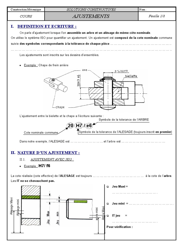Cours Ajustements e | PDF | Machine | Ingénierie mécanique