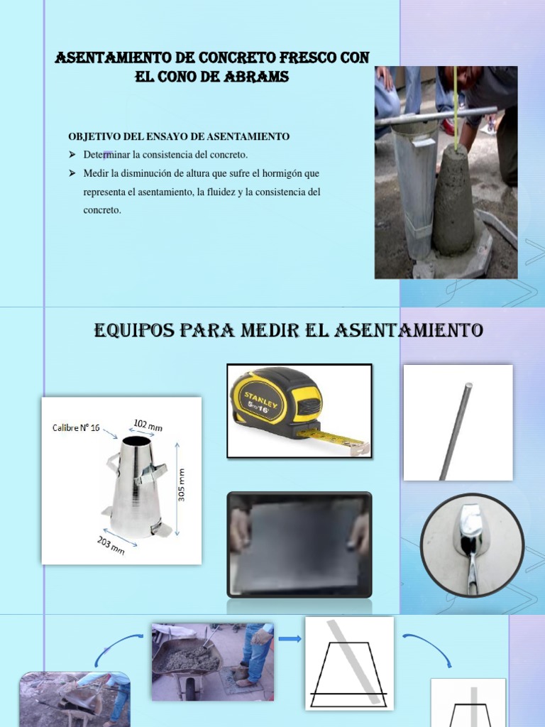 Cono de Abrams y Peso Unitario | PDF | Hormigón | Materiales de ...