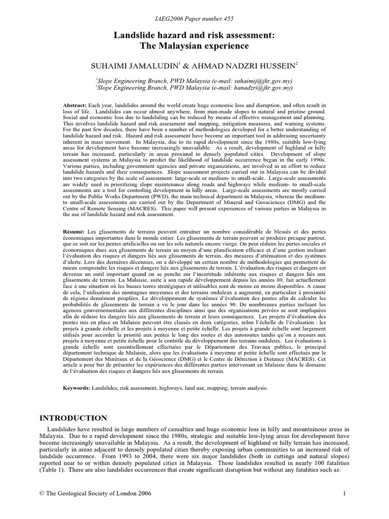 Landslide Hazard and Risk Assessment | PDF | Landslide | Lidar