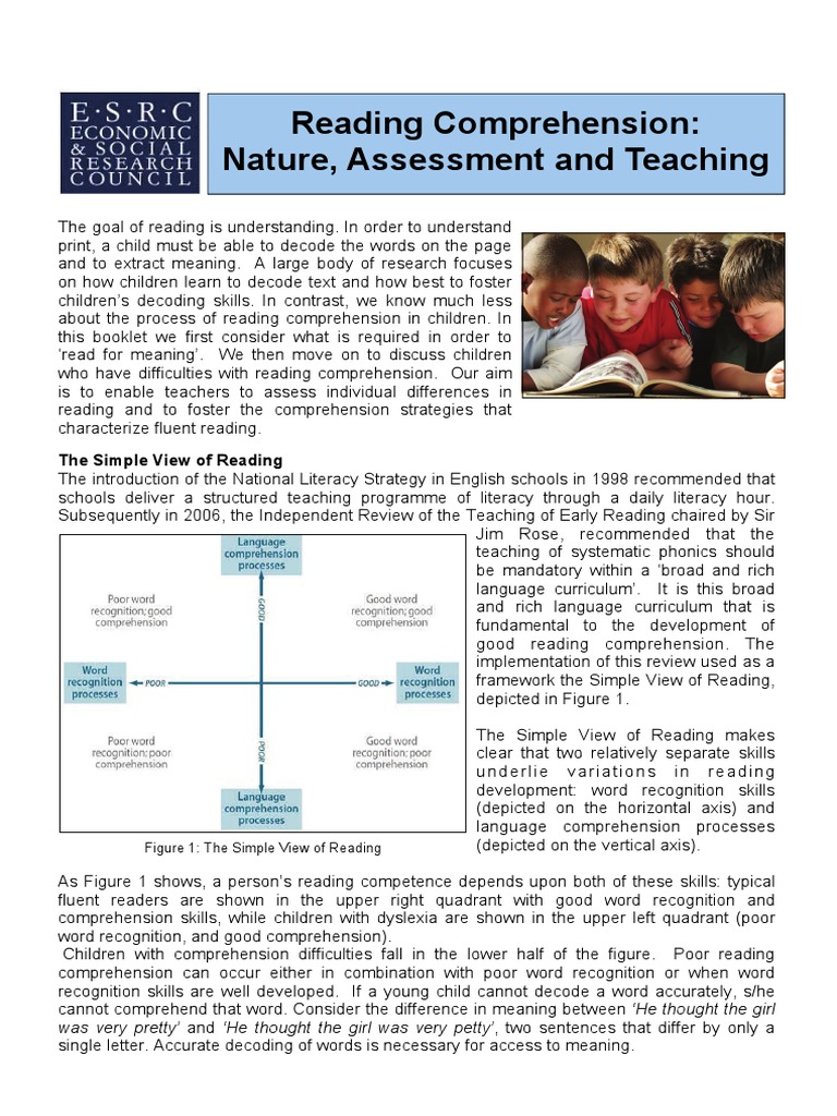 ESRCcomprehensionbooklet PDF | PDF | Reading Comprehension | Reading ...