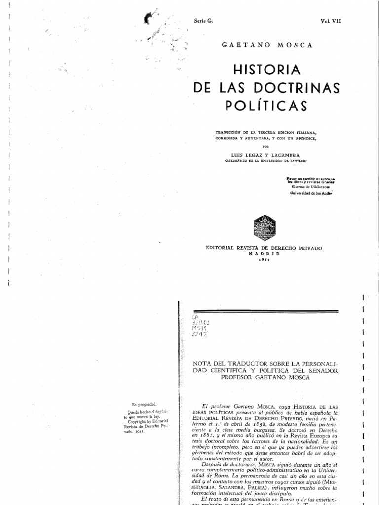 Historia de Las Doctrinas Políticas - Gaetano Mosca | PDF