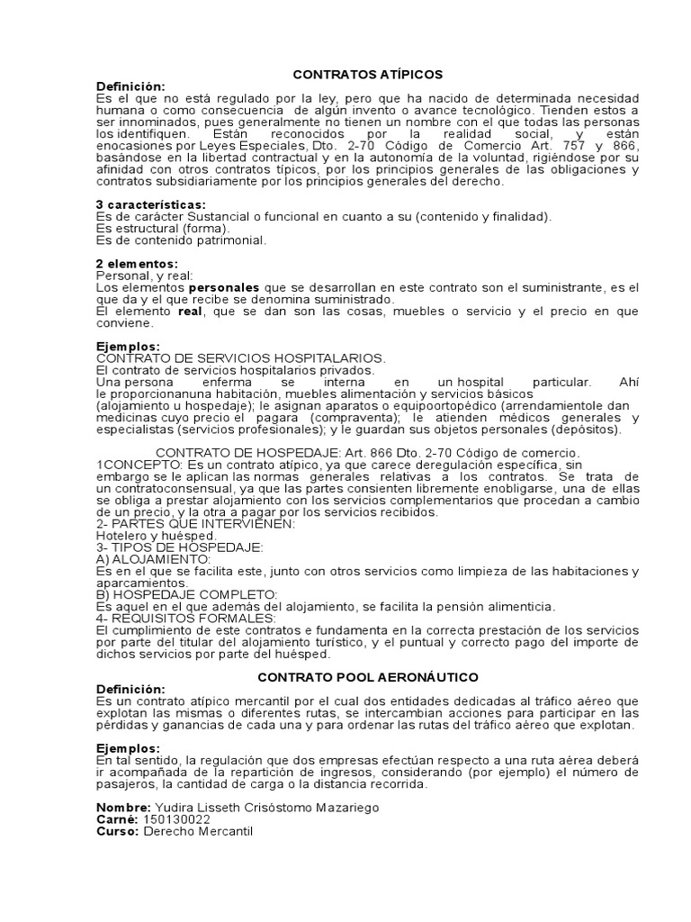 Contratos atípicos | Economias | Business