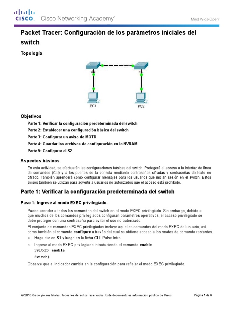 2 2 3 4 Packet Tracer Configuring Initial Switch Settings Pdf