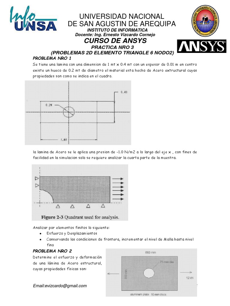 Practica Nro 3 Ansys Infounsa Pdf Hogar Jardinería Y Bricolaje
