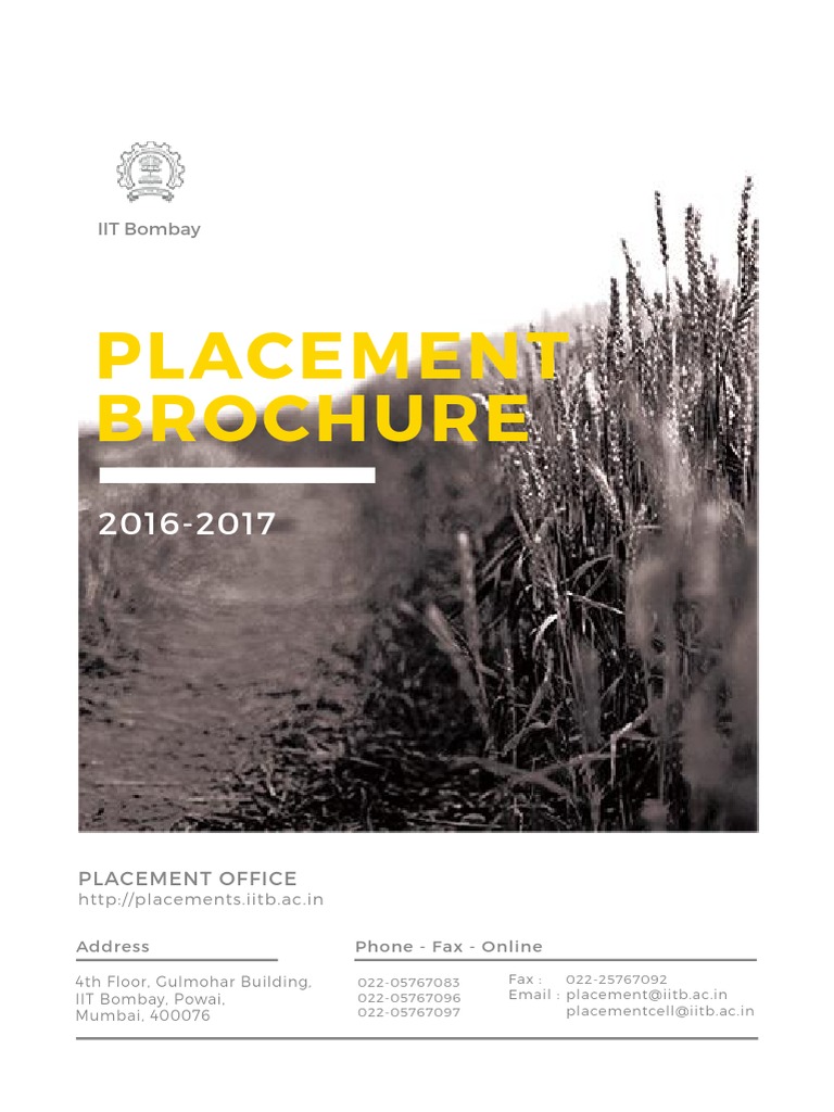 IIT Bombay Placement Brochure | PDF | Doctor Of Philosophy ...