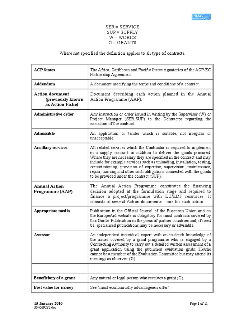 Action Document (Previously Known As Action Fiche) : ACP States | PDF ...