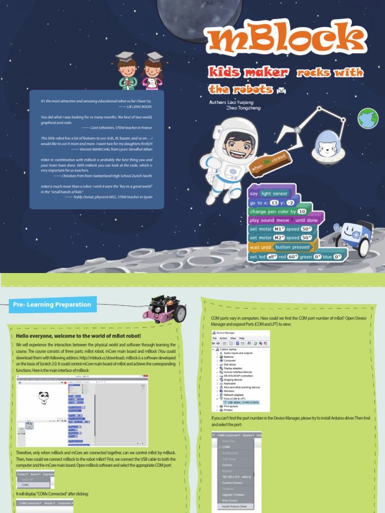 MBlock Kids Maker Rocks With The Robots | PDF | Control Flow | Bluetooth