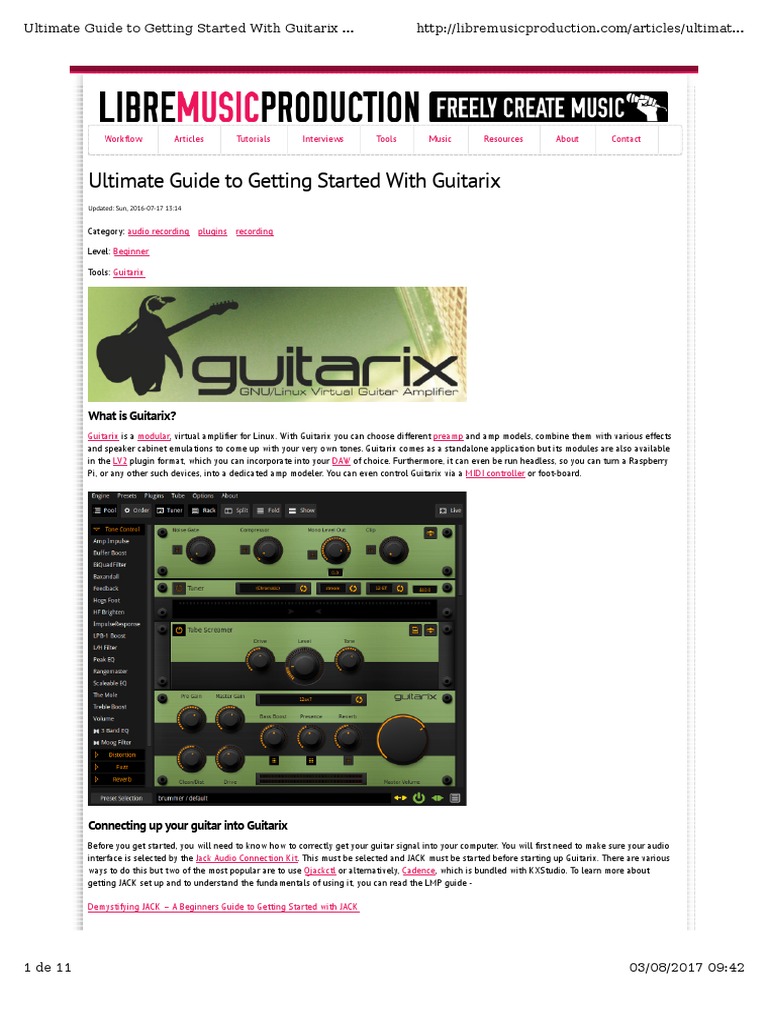 Guitarix Guide | Download Free PDF | Latency (Engineering) | Amplifier