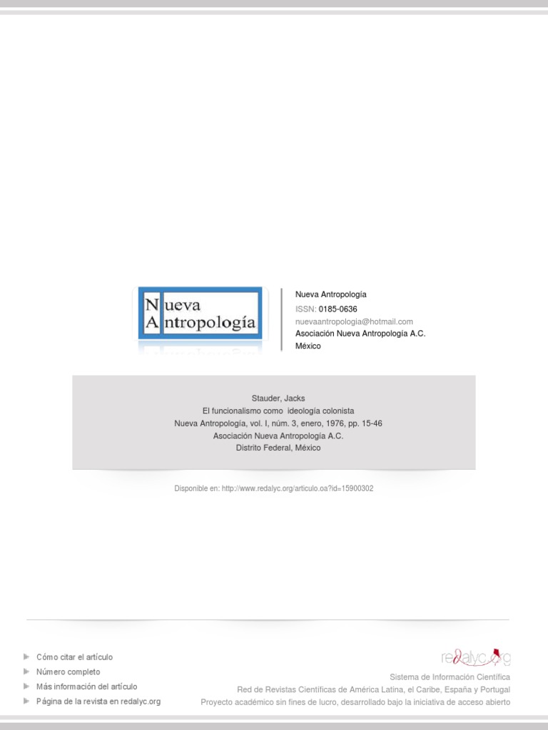 Jack Stauder - El Funcionalismo Como Ideología Colonialista PDF | PDF ...