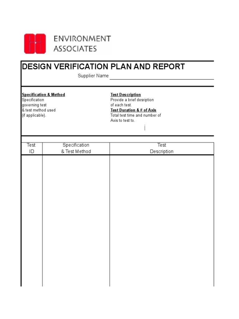 DVP&RTestPlan | Reliability Engineering | Verification And Validation