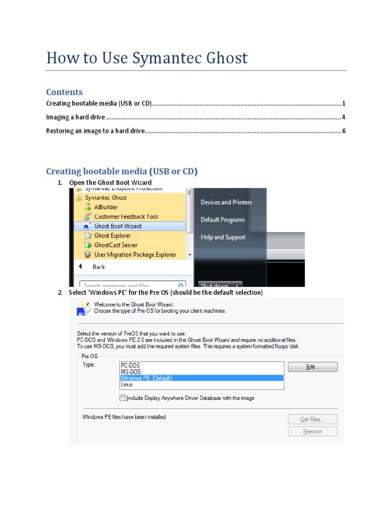 How To Image With Ghost | PDF | Booting | Usb Flash Drive