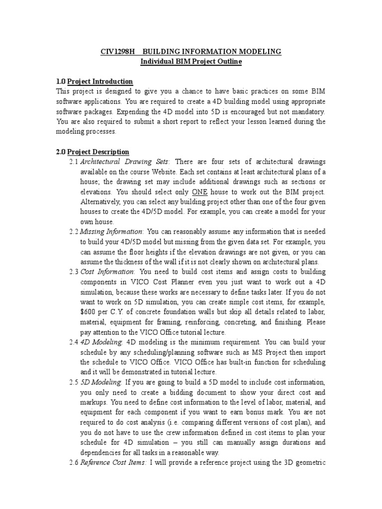 BIM Project Outline | PDF | Building Information Modeling | Autodesk Revit