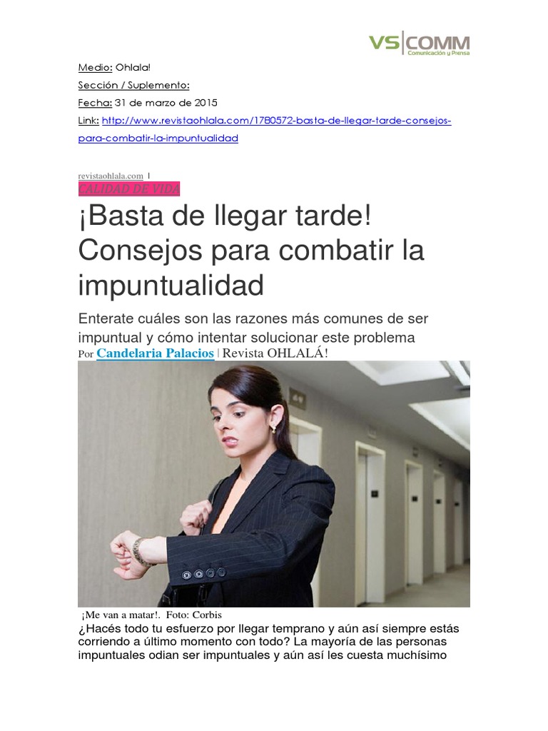 Llegadas Tarde | PDF | Sicología | Ciencias del comportamiento