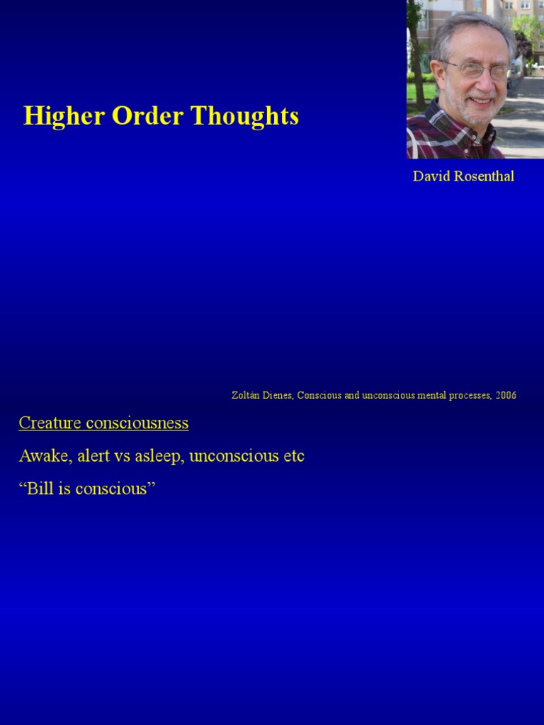 Higher Order Thoughts: David Rosenthal | PDF | Consciousness | Thought