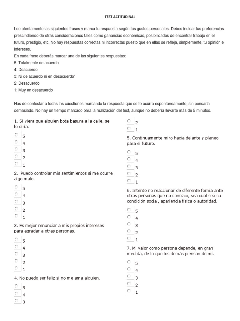 Test Actitudinal