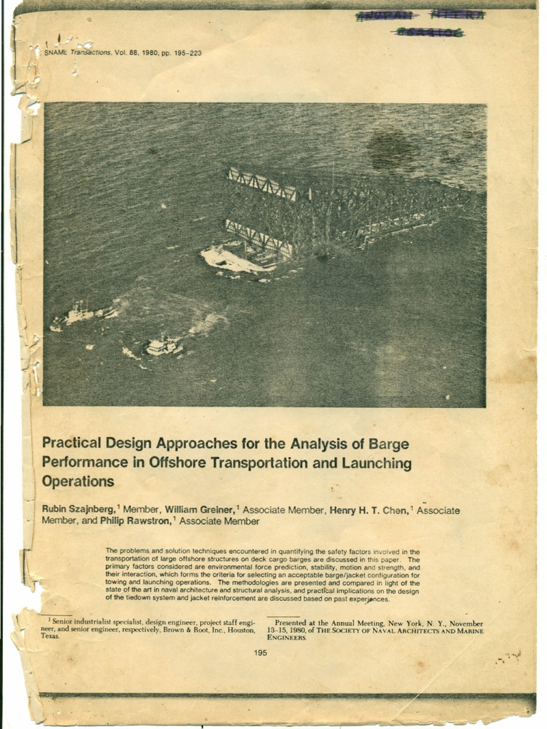 Analysis of Barge Transport and Launching PDF | PDF | Naval ...