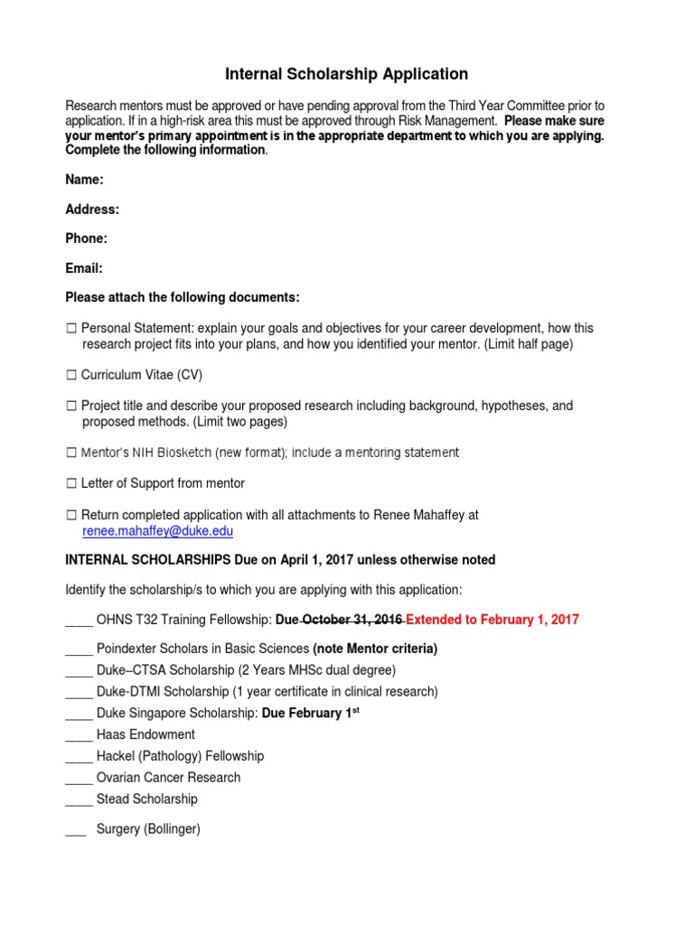 2017 Internal Application | PDF