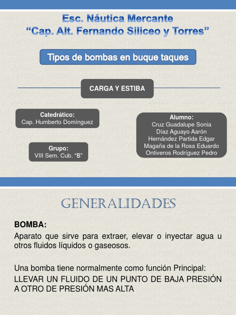 Bombas en Buque Tanques | PDF | Bomba | Pistón