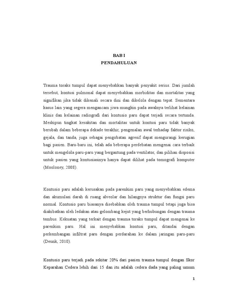 Referat Kontusio Pulmo | PDF