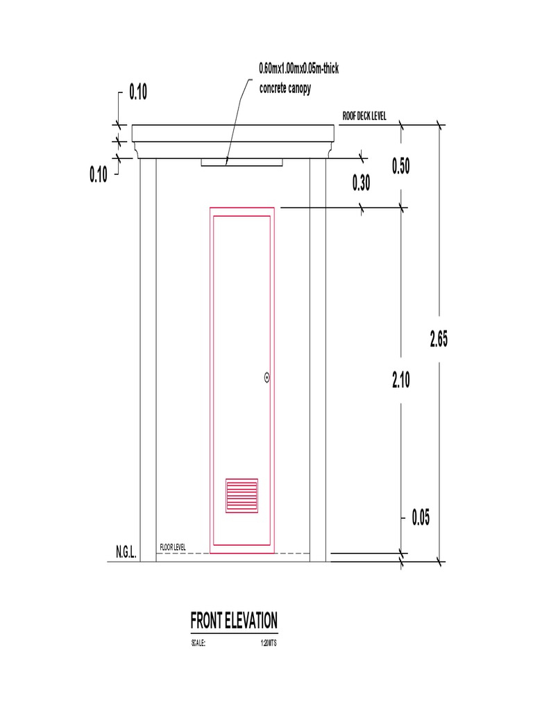 0.60mx1.00mx0.05m-Thick Concrete Canopy: Roof Deck Level | PDF