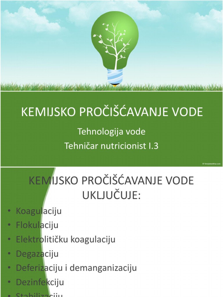 KEMIJSKO PROCISCAVANJE VODE - Koagulacija, Flokulacija, Elektroliticka ...