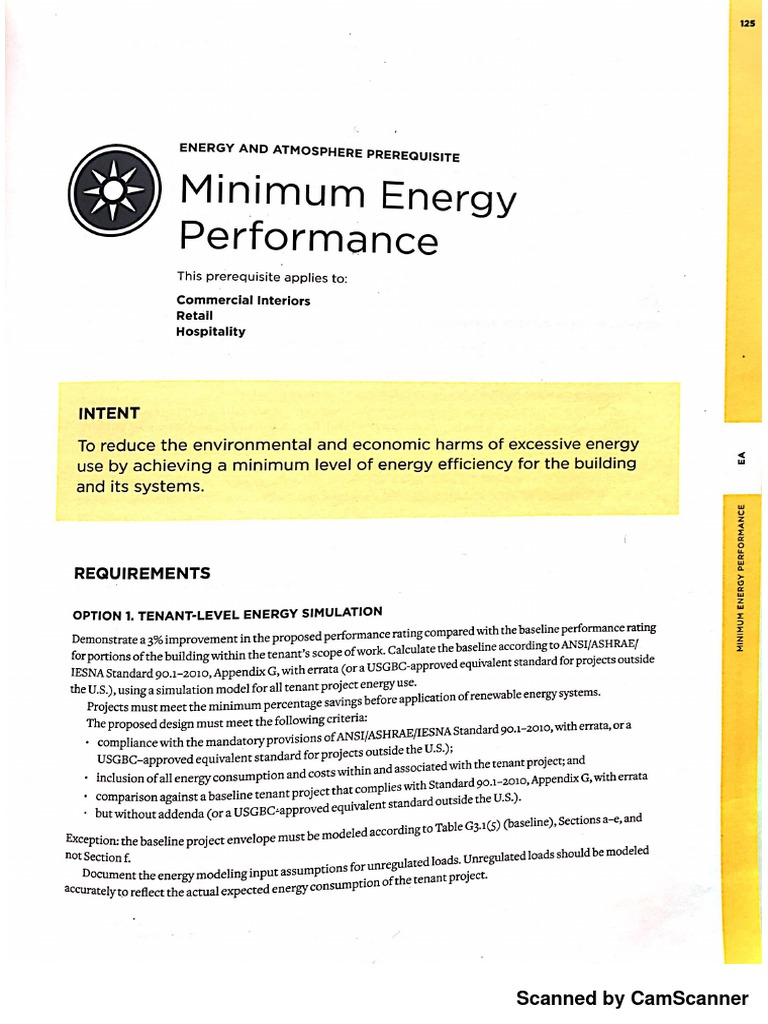 LEED CI V4 - EAP Minimum Energy Performance | PDF