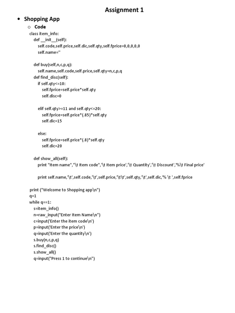 Assignment 1: Shopping App | PDF | Computer Engineering | Software ...