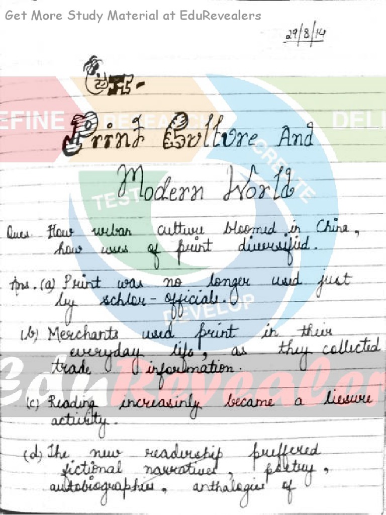 NCERT History Class 10 Notes Chapter 7 | PDF