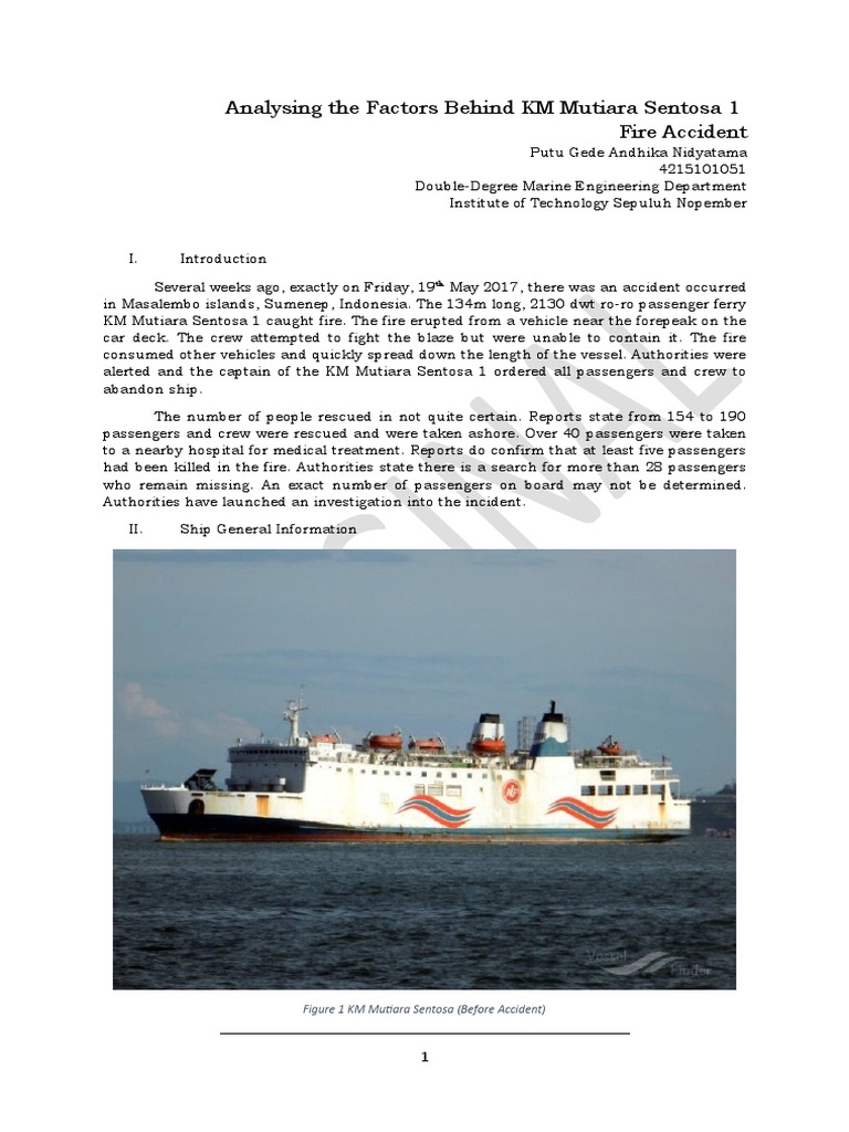 Analysing The Factors Behind KM Mutiara Sentosa 1 | PDF | Ships | Vehicles