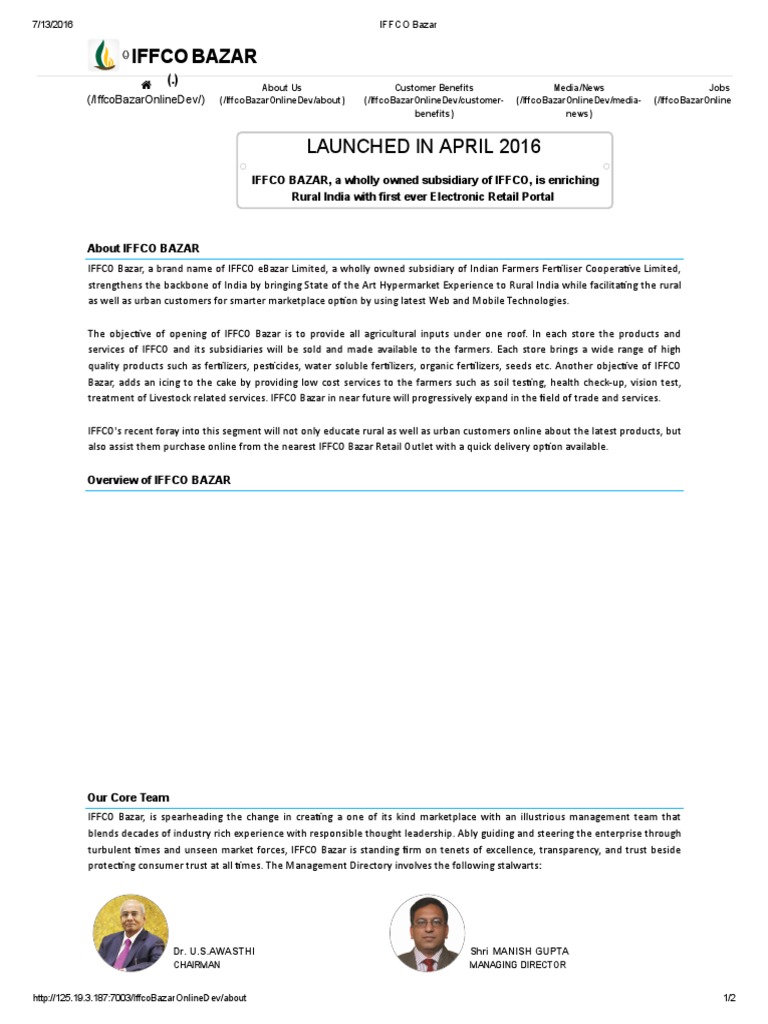 Iffco Bazar | PDF | Retail | Industries