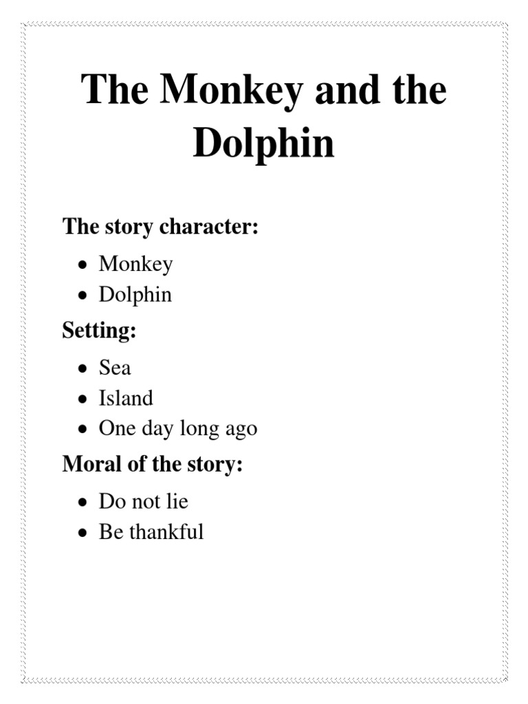 The Monkey and The Dolphin | PDF