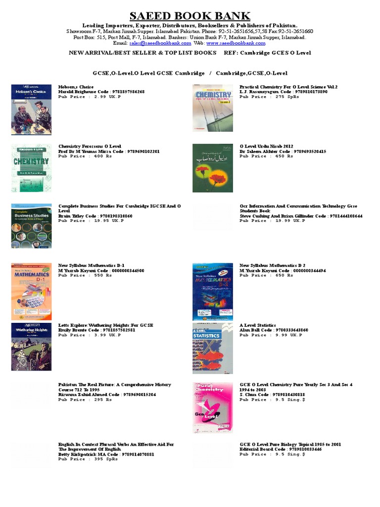 Cambridge GCES O Level | PDF | Educational Stages | Educational ...