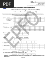 PF Declaration Form (Form 11) - SAMPLE FORM. | PDF | Government And ...