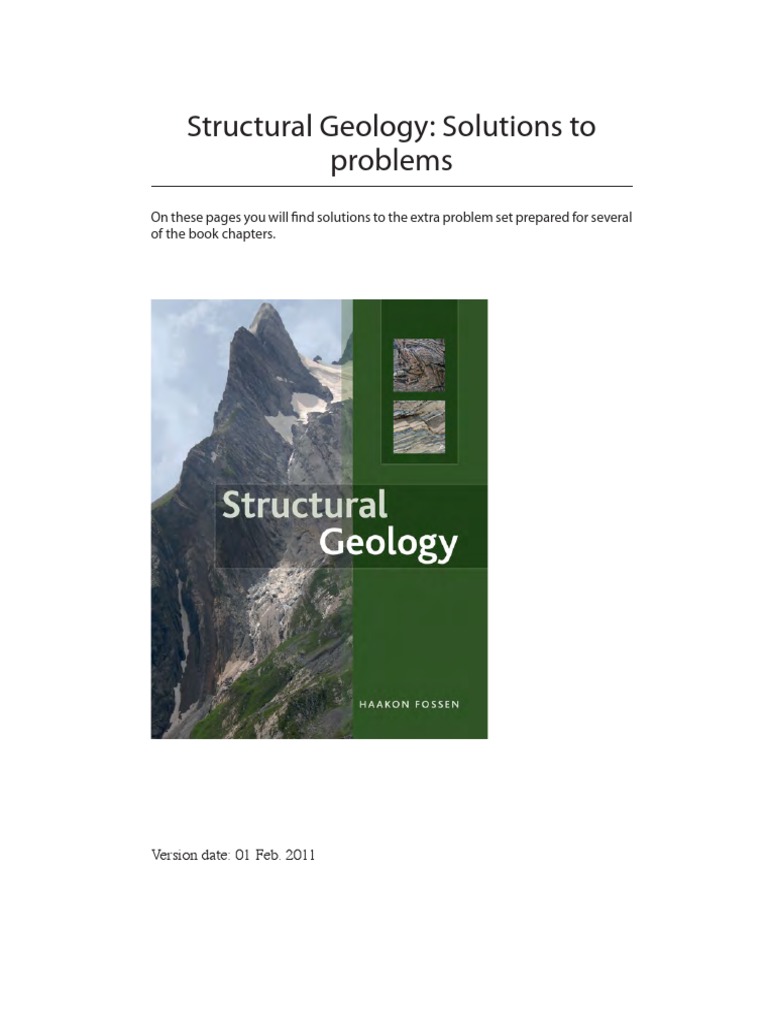 Solutions to Structural Geology Problems | PDF | Deformation (Mechanics ...