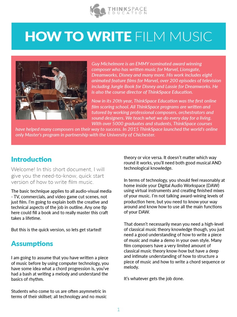 Quick Start Guide to Writing Film Music | PDF | Composers | Music Theory