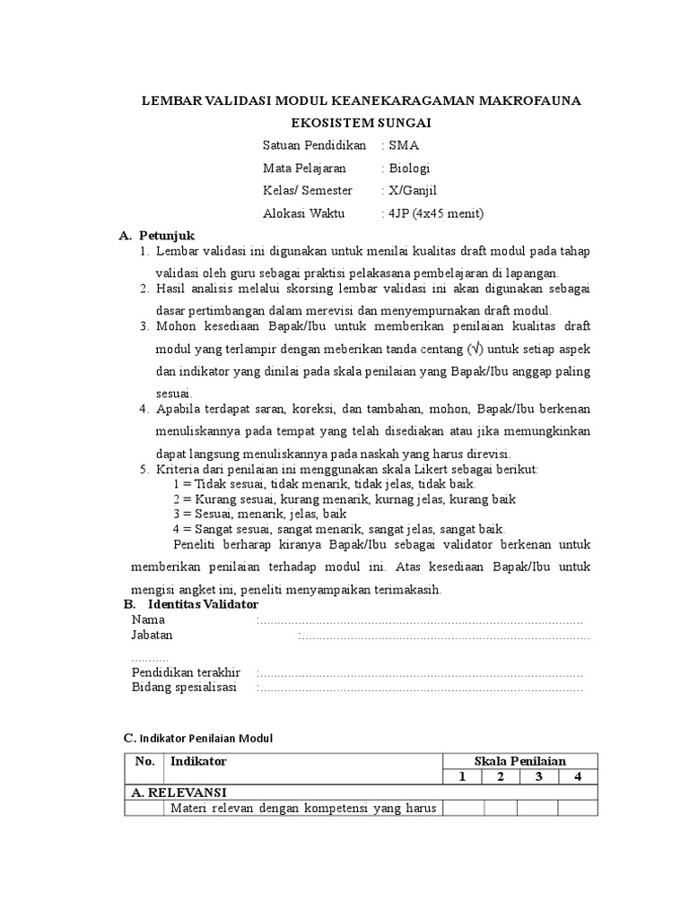 Lembar Validasi Modul Praktisi | PDF