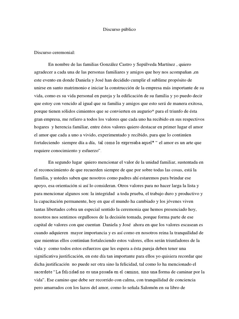 Discurso Ceremonial | PDF | Jesús | Felicidad