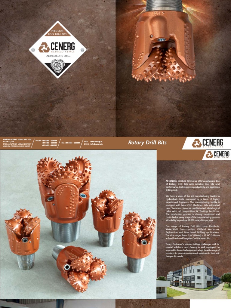 Cenerg Global Tools: Rotary Drill Bits | PDF | Bearing (Mechanical ...