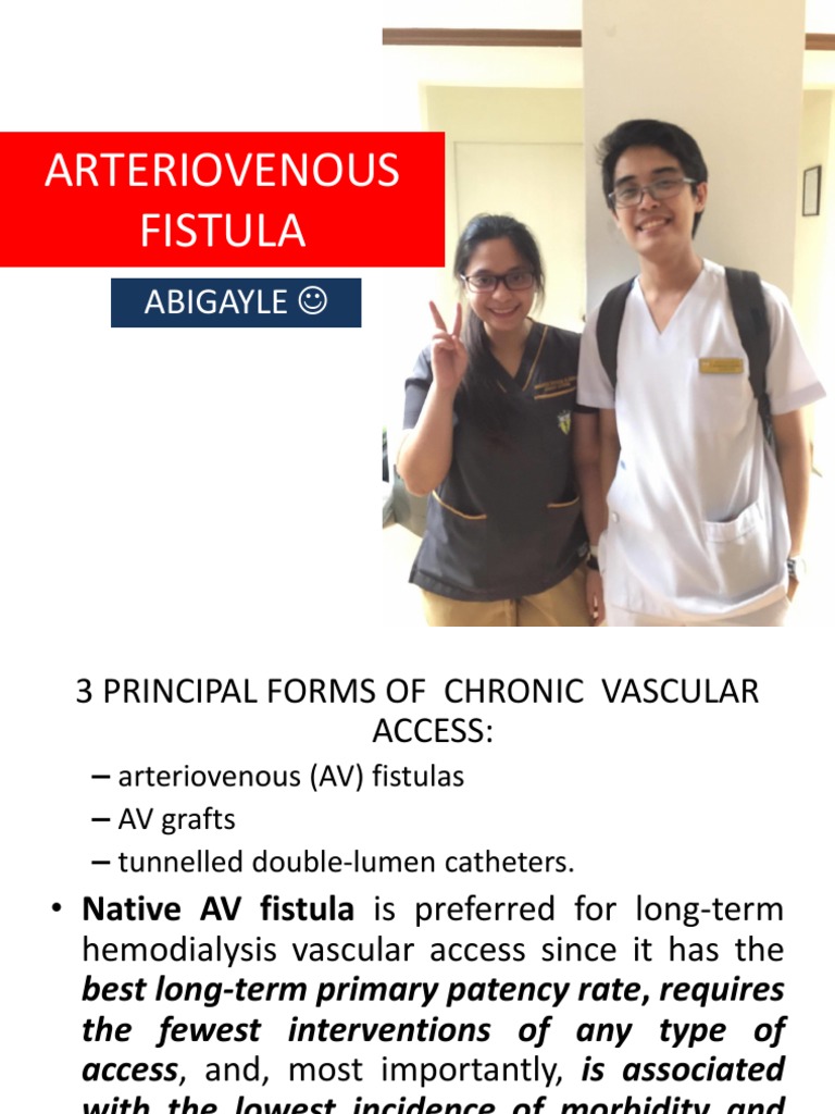 Types and Management of AV Fistulas | PDF | Hemodialysis | Health Sciences